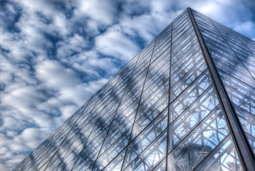 Glass Pyramid and the SkyBattered Luggage